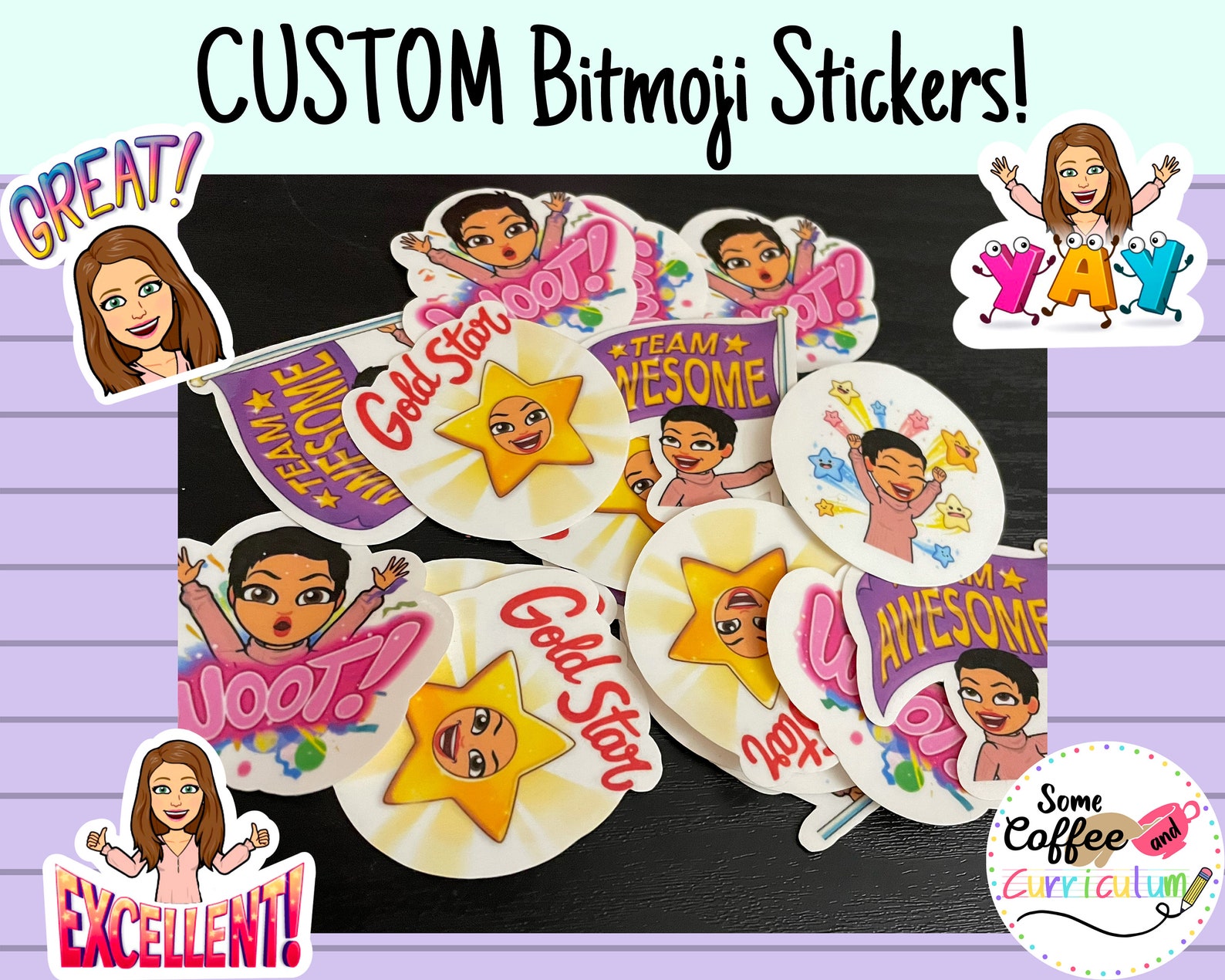 CUSTOM Vinyl Bitmoji Stickers Multiple Sizes Laptop - Etsy