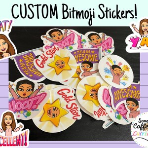 CUSTOM Vinyl Bitmoji Stickers Multiple Sizes Laptop Stickers Reward ...