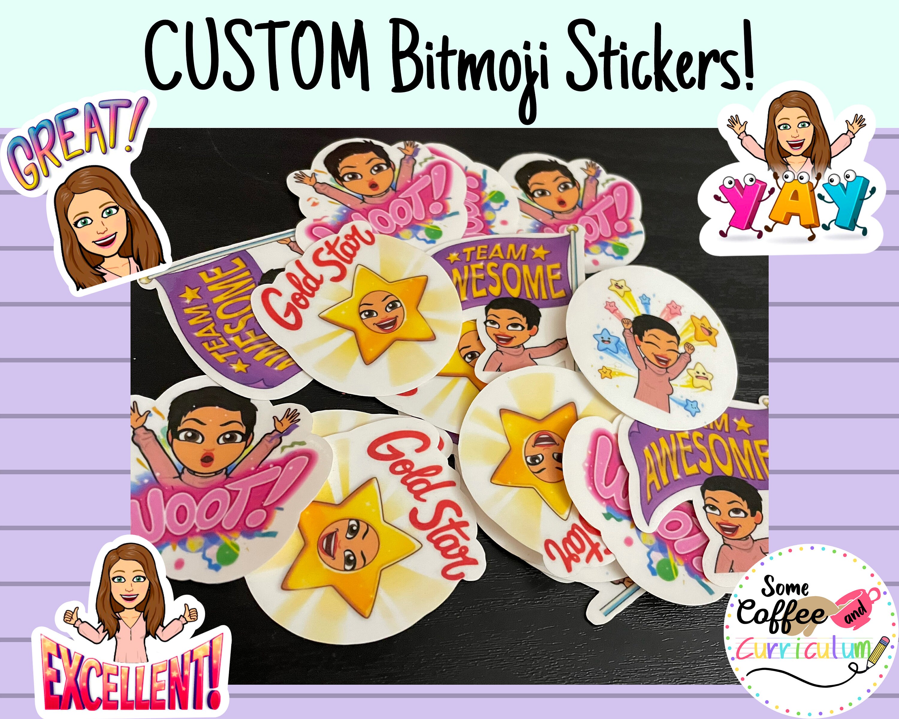 CUSTOM Vinyl Bitmoji Stickers Multiple Sizes Laptop | Etsy