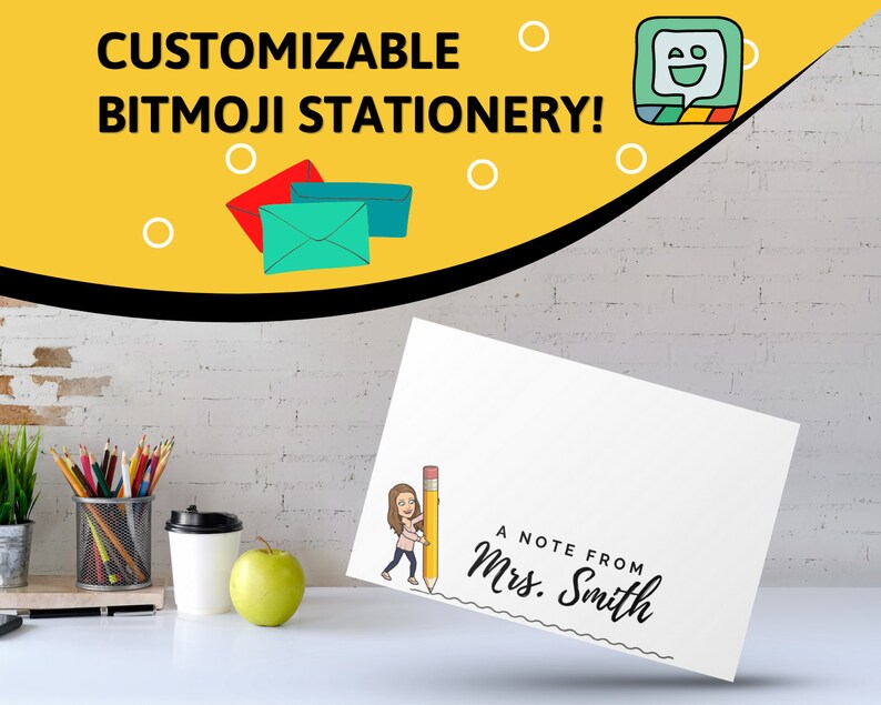 Customizable Bitmoji Stationery Custom Stationery 20 Custom Notecards ...