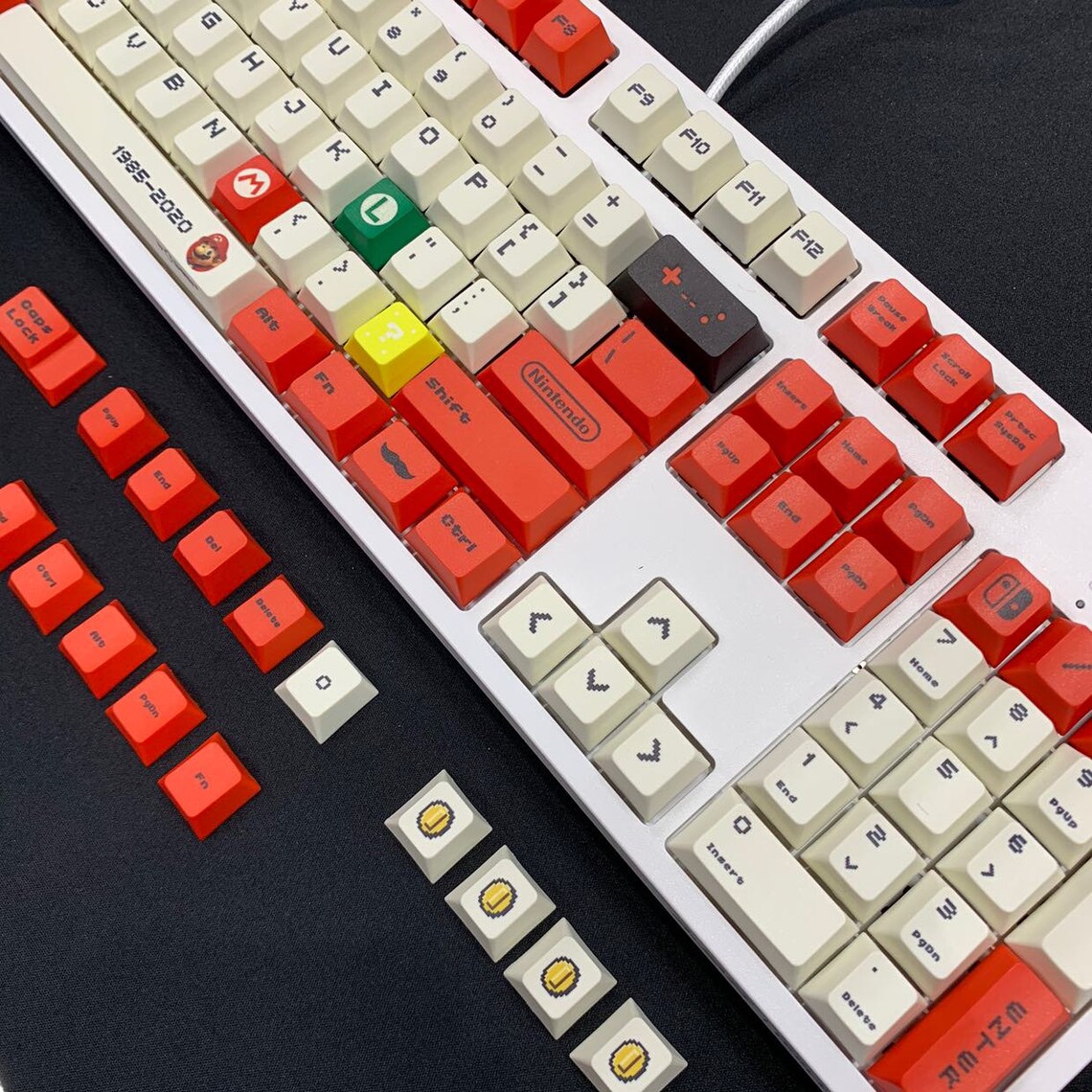 Nintendo Super Mario PBT Keycap Set for Mechanical Keyboard | Etsy