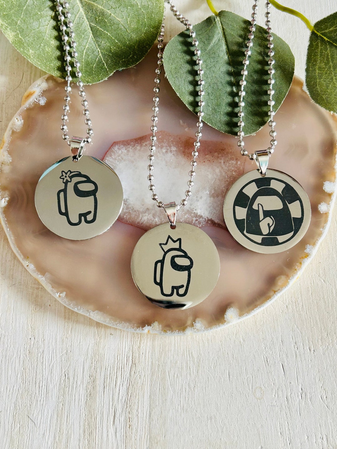 Space Crewmate Necklace, Cartoon Astronaut Necklace, Kids Gamer ...