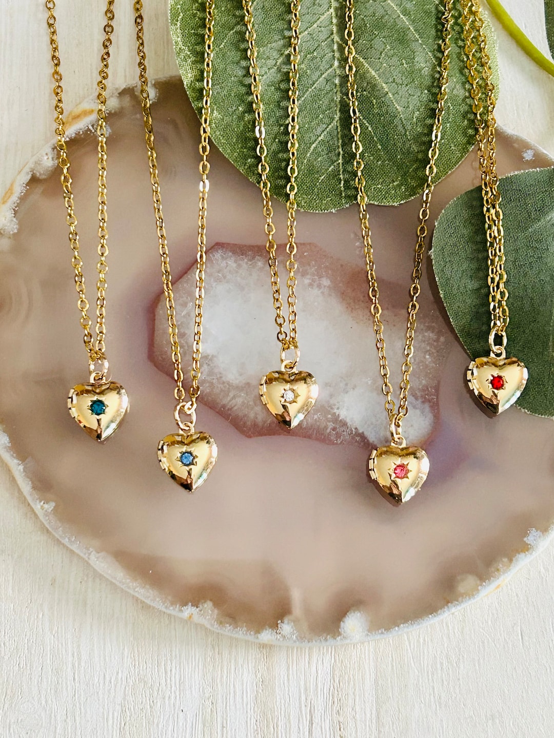 Small Heart Rhinestone Locket Necklace, Girls Love Friendship Boho ...