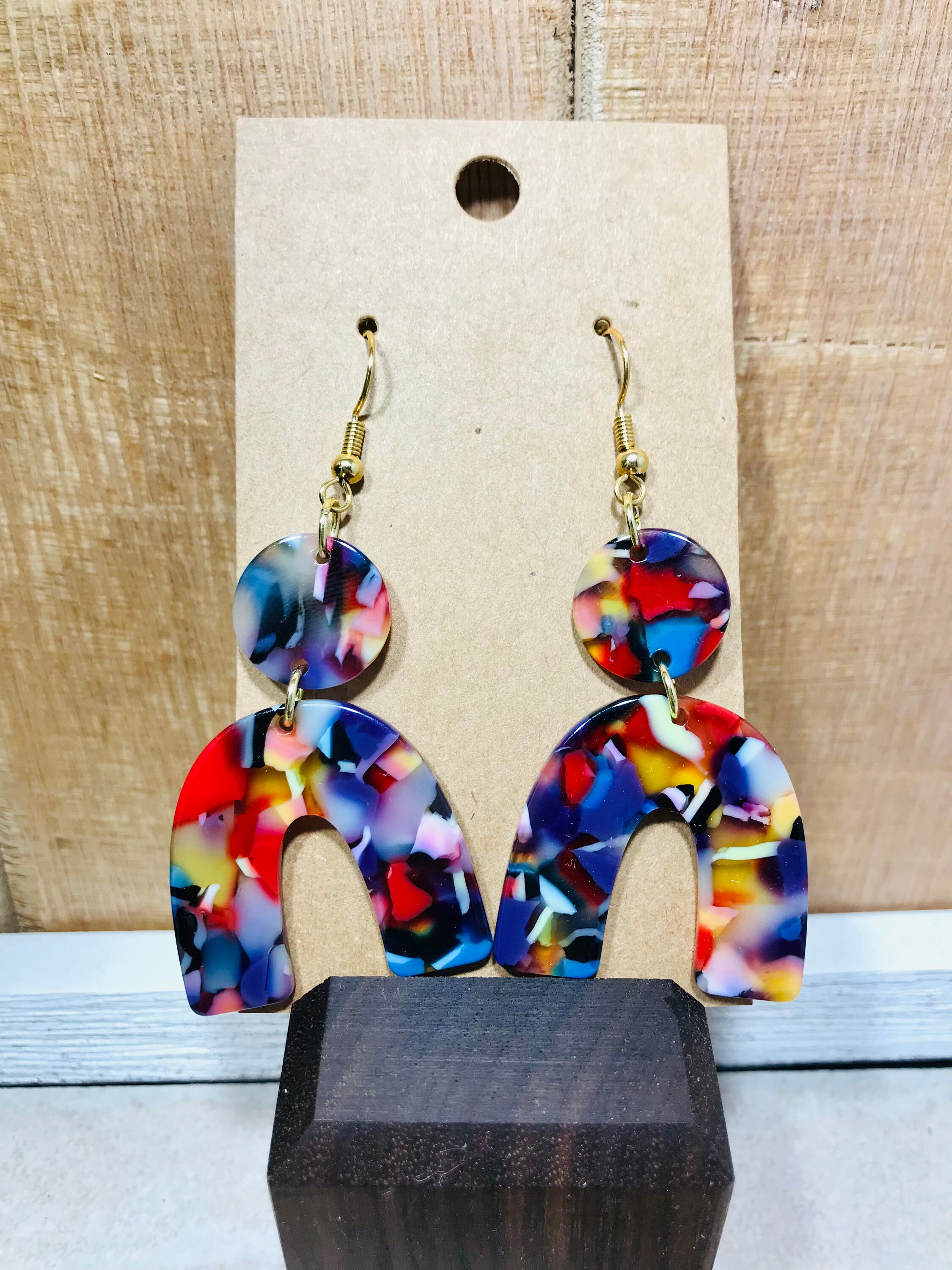 Womens Rainbow Colored Earrings Womens Drop Earrings Etsy