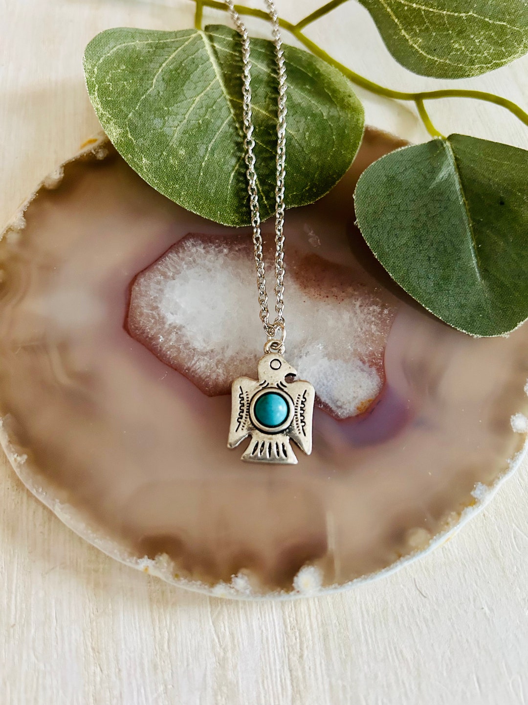 Thunderbird Turquoise Necklace, Western Pendant Necklace, Cowgirl ...