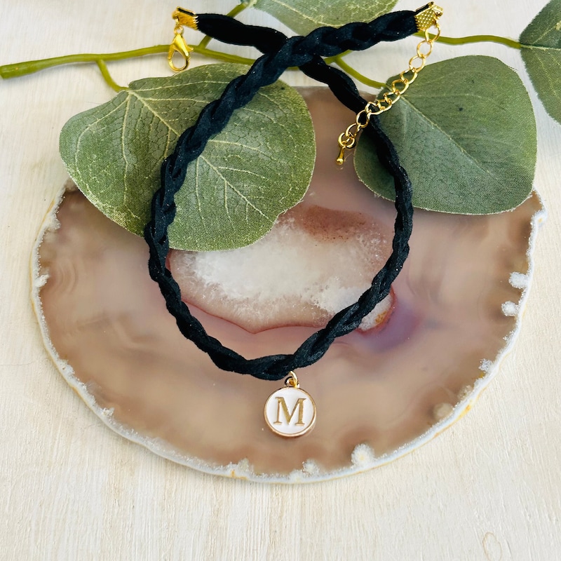 Velvet Choker Initial - Etsy