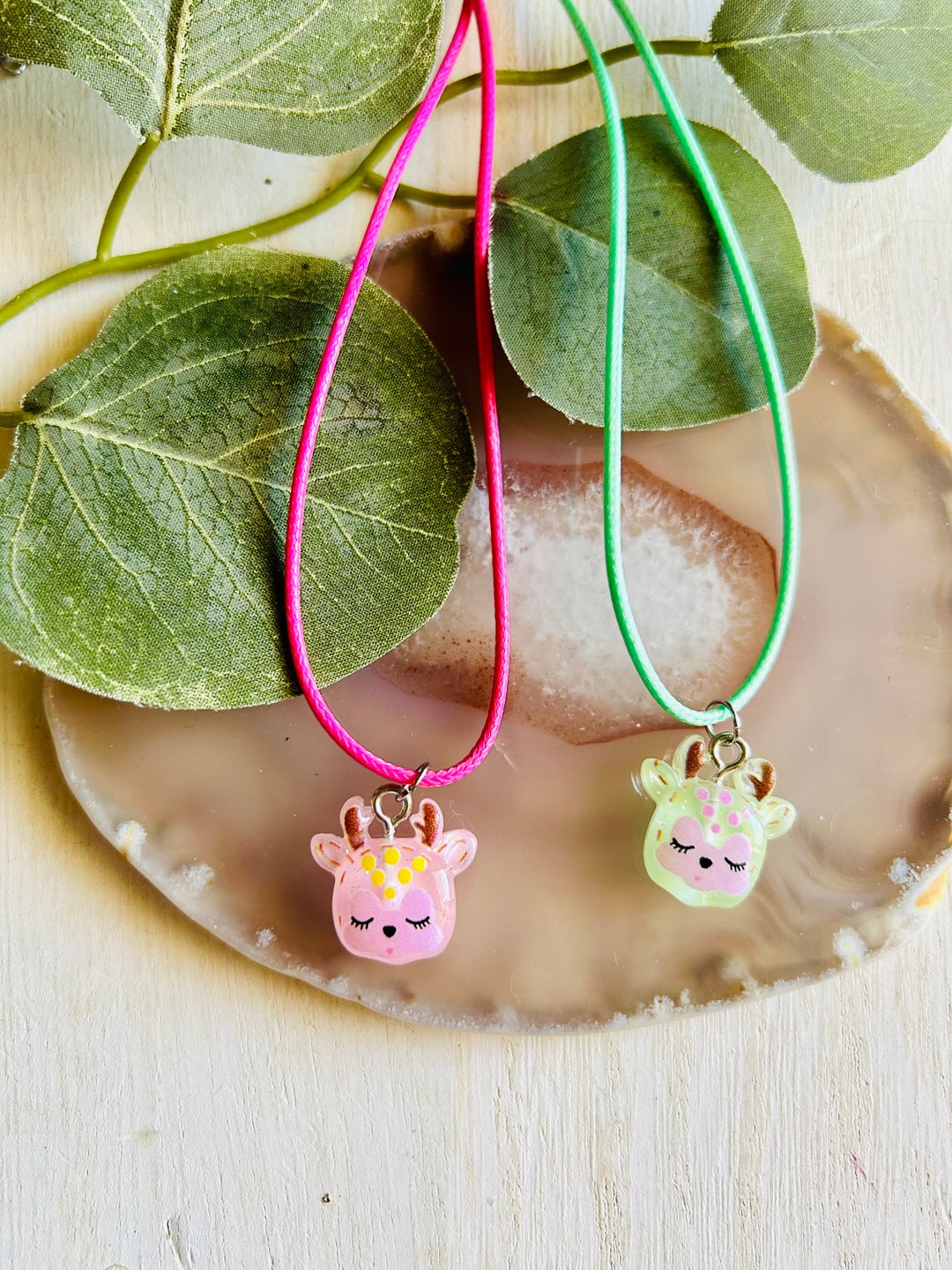 Kids Deer Charm Necklace: Animal Lanyard Chain, 17-19” - Etsy