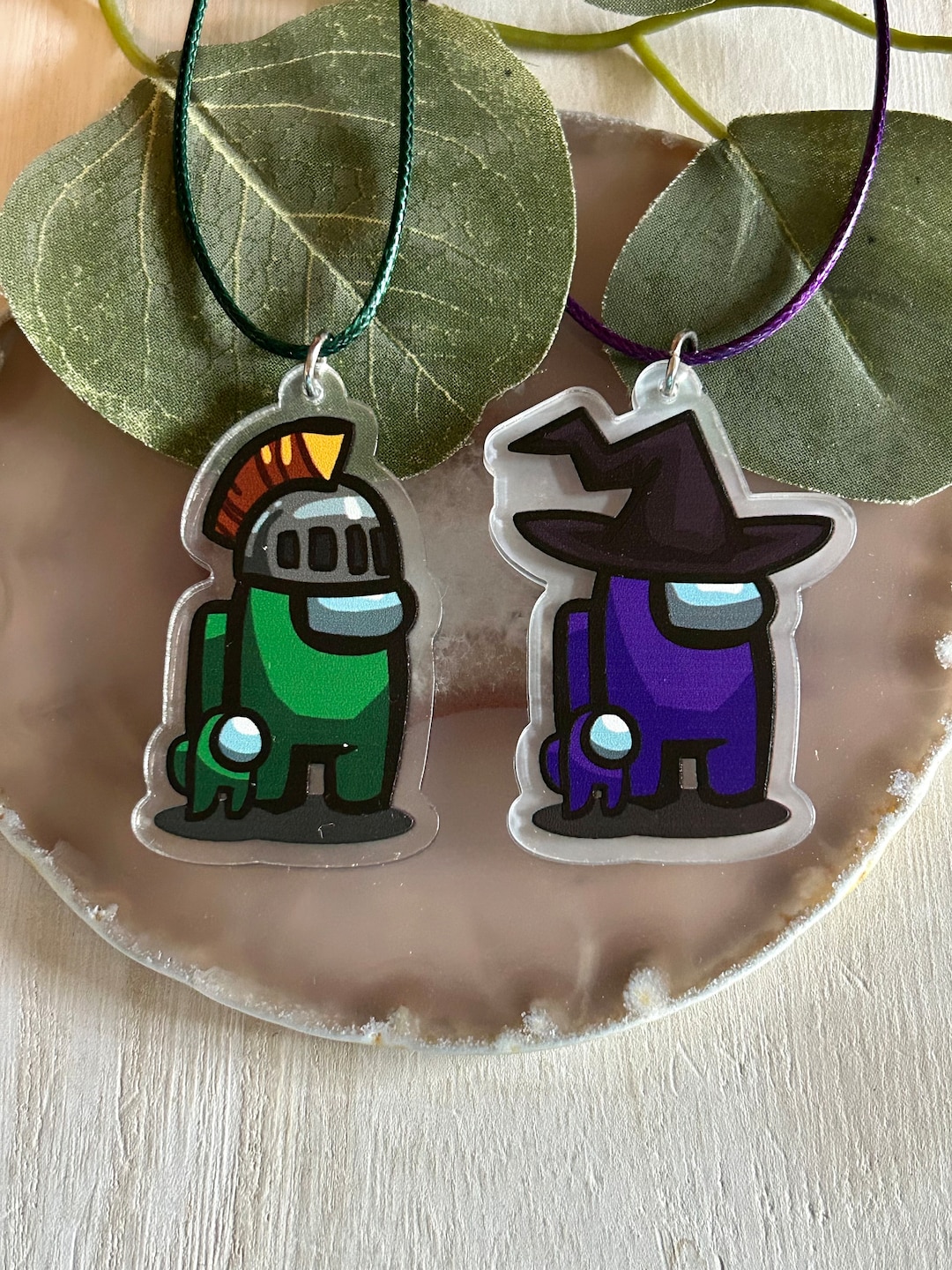 Among Us Acrylic Necklace: Kids Character With Pet - Etsy