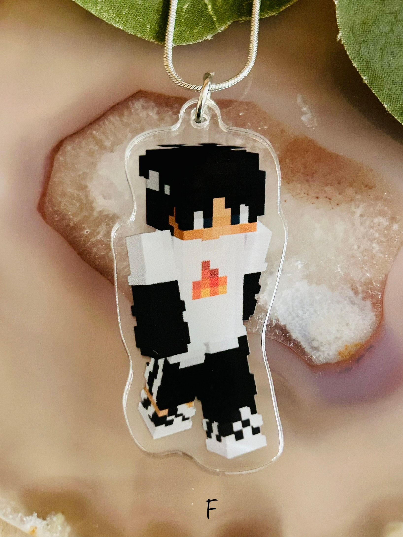Kids Game Characters Necklace, Kids Minecraft Silver Necklace - Etsy