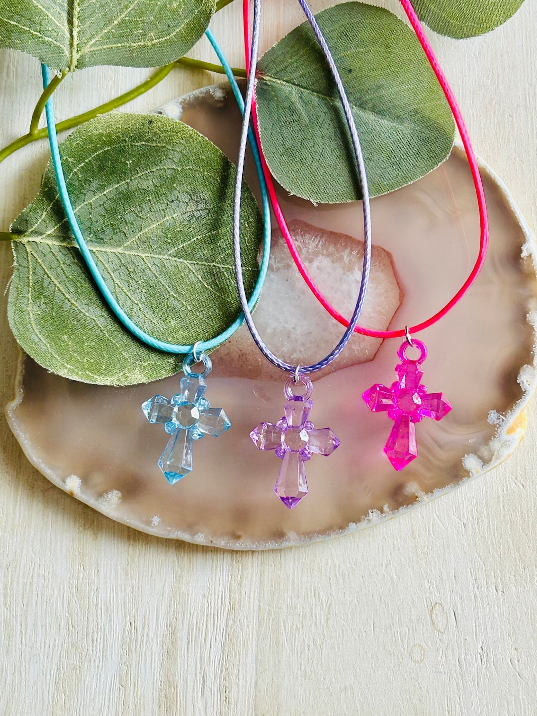 Kids Acrylic Cross Necklace: Colorful Religious Gift - Etsy