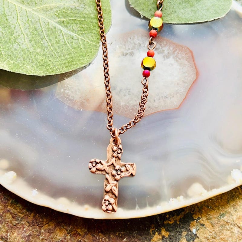 Boho Copper Cross - Etsy