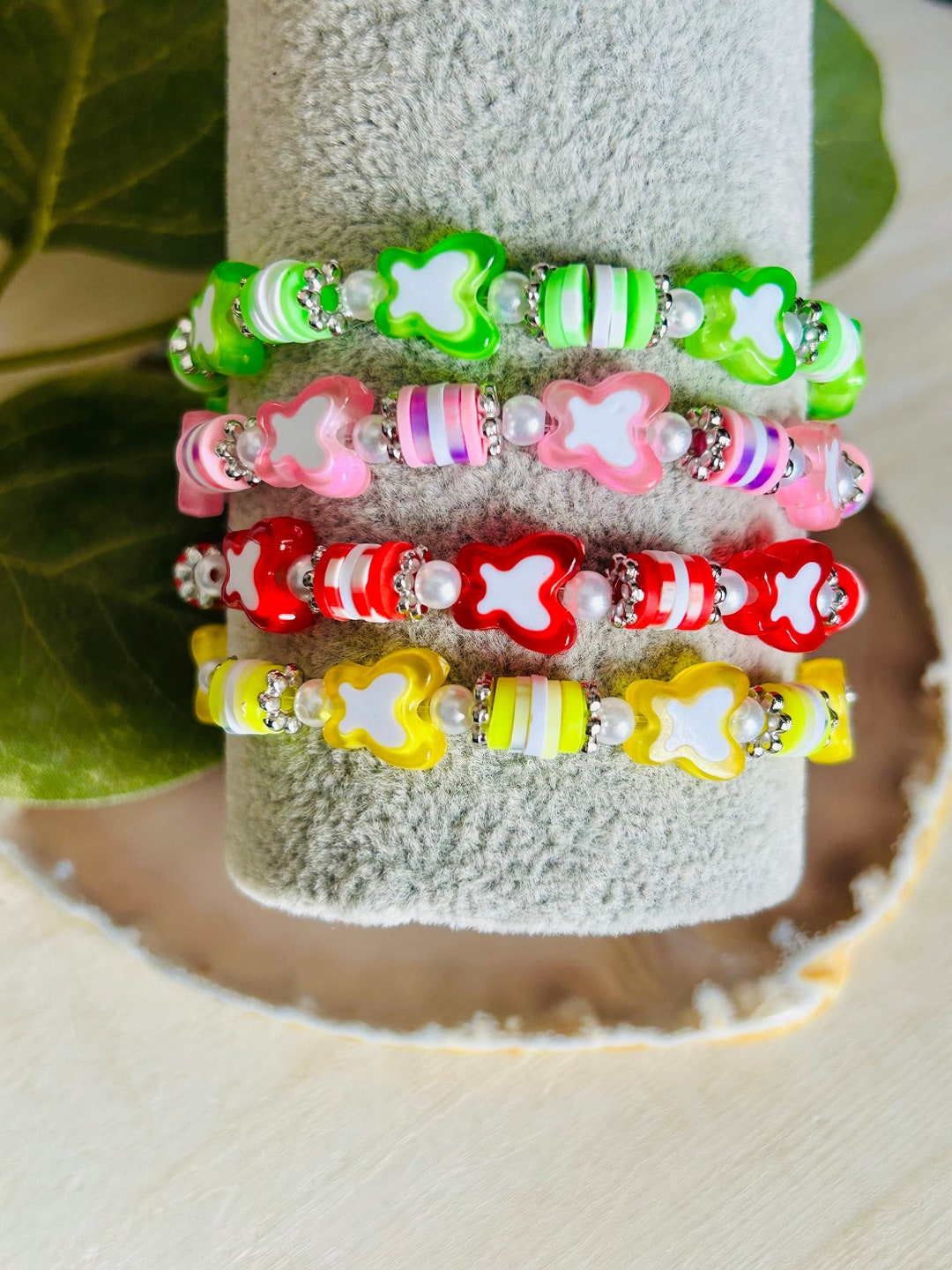 Kids Butterfly Stretch Bracelet , Girls Beaded Animal Bracelet - Etsy
