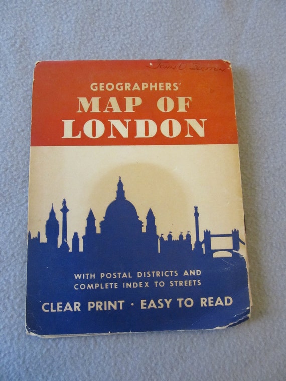 Geographers' Map of London | Etsy