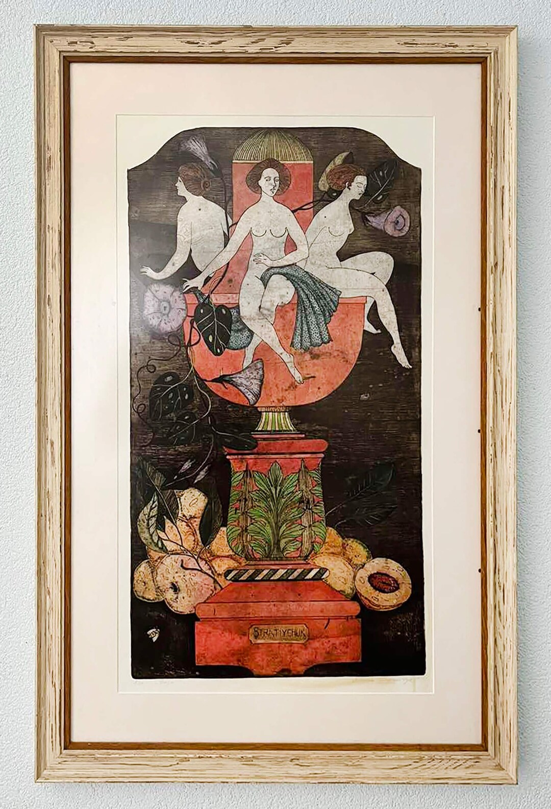 Watercolor Painting Mythological Goddess, Still Life Fruit, Intaglio ...