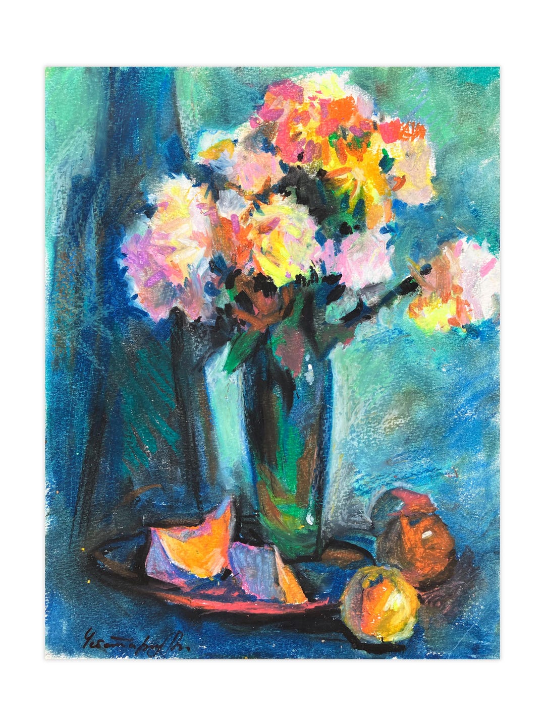 Pastel Still Life Painting, Bright Autumn Artwork, Original Pastel ...