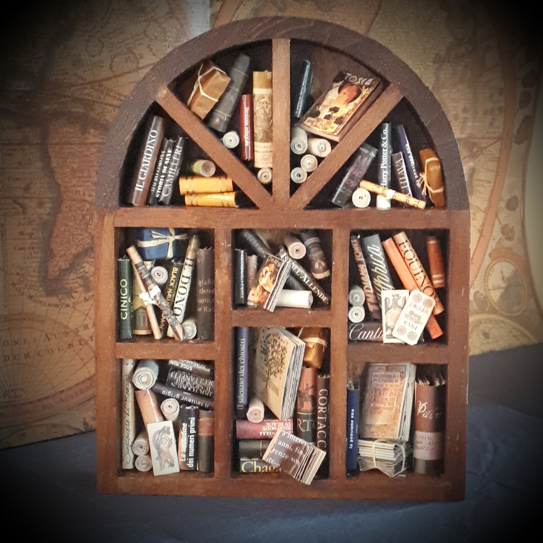 Miniature Bookcase Wall or Hand-made Support Bookcase Wood - Etsy