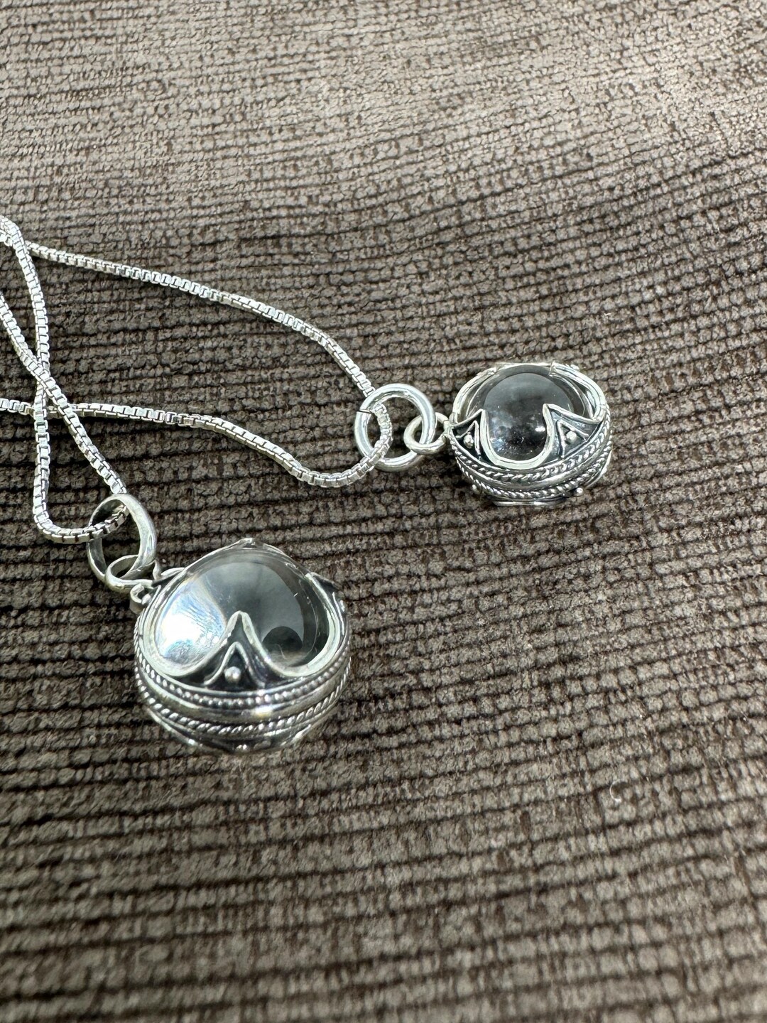 Sterling Silver Crystal Ball Necklace-crystal Ball Pendant -gemstone ...