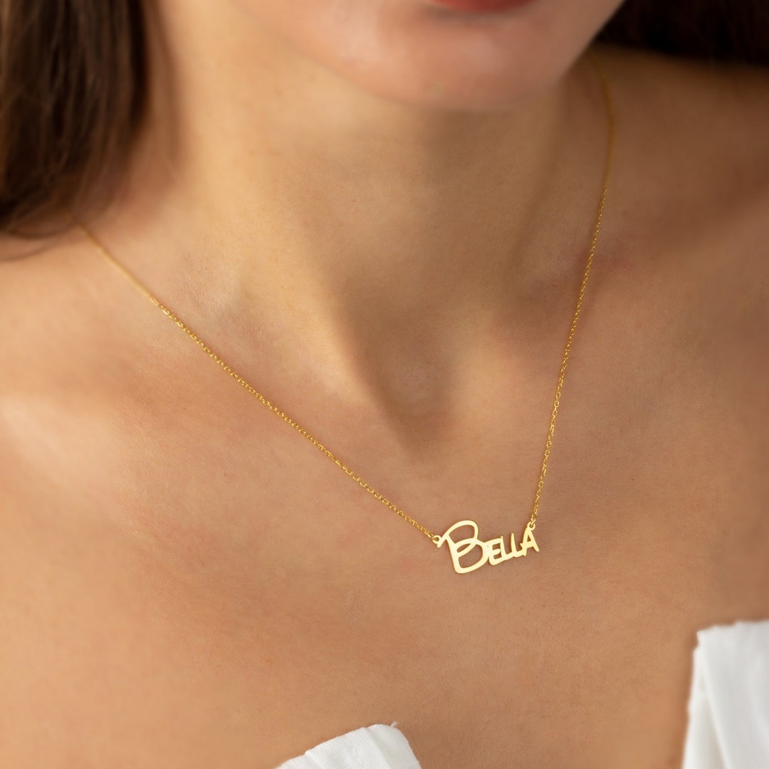 925 Sterling Silver Name Necklace | Personalosed Capital Name Necklace ...