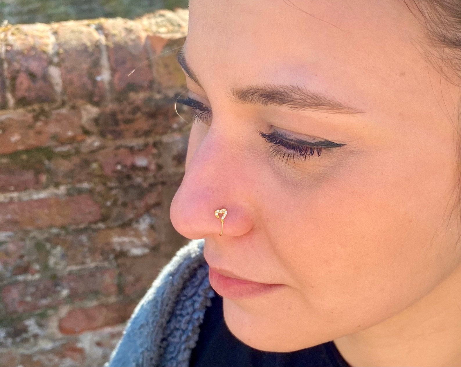 Sterling Silver Tiny Cute Nose Ring Body Jewelry No Pierced - Etsy UK