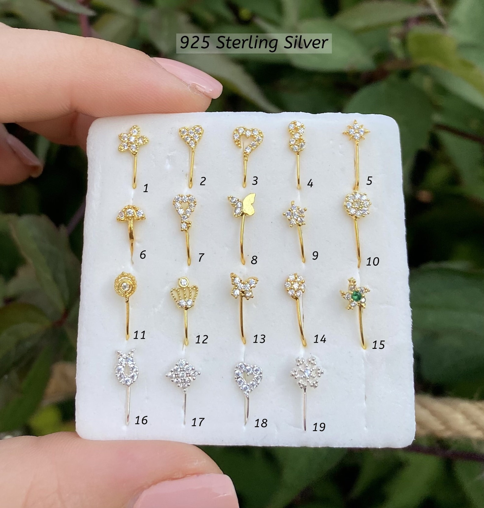 Sterling Silver Tiny Cute Nose Ring Body Jewelry No Pierced - Etsy UK