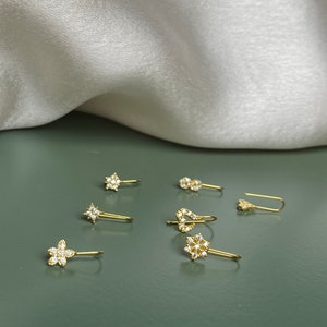 Sterling Silver Tiny Cute Nose Ring Body Jewelry No Pierced | Etsy