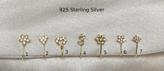 Sterling Silver Tiny Cute Nose Ring Body Jewelry No Pierced | Etsy