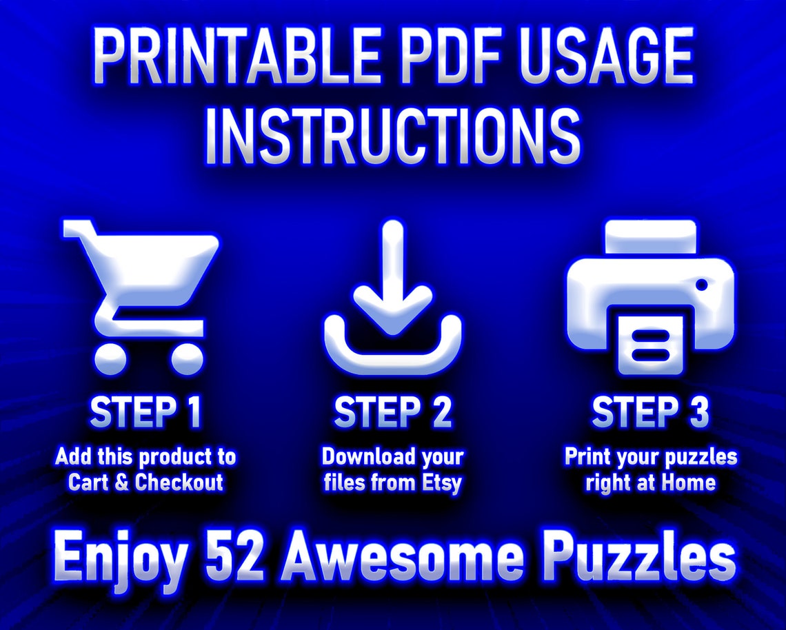52 Printable PDF Nonograms Hanjie Puzzles for Adults Volume 2 ...