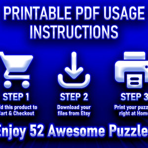 52 Printable PDF Nonograms Hanjie Puzzles for Adults Volume 2 ...