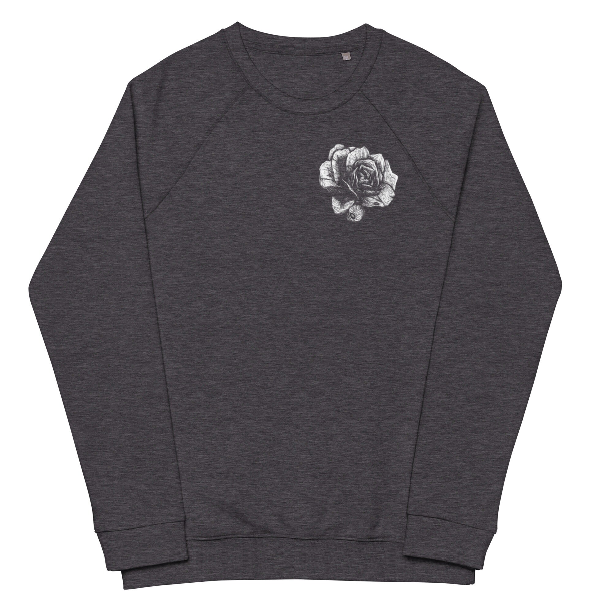 Gothic Rose Sketch Unisex Sweatshirt Inked Rose Art Crewneck, Floral ...