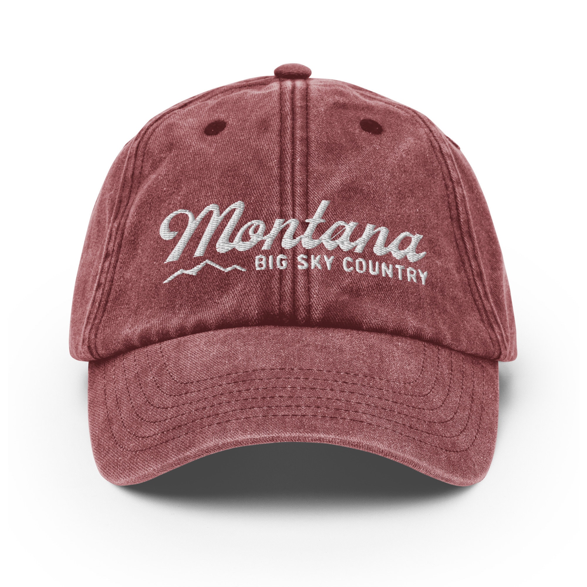 Montana Vintage Embroidered Hat || Big Sky Country Baseball Cap, Hiking ...