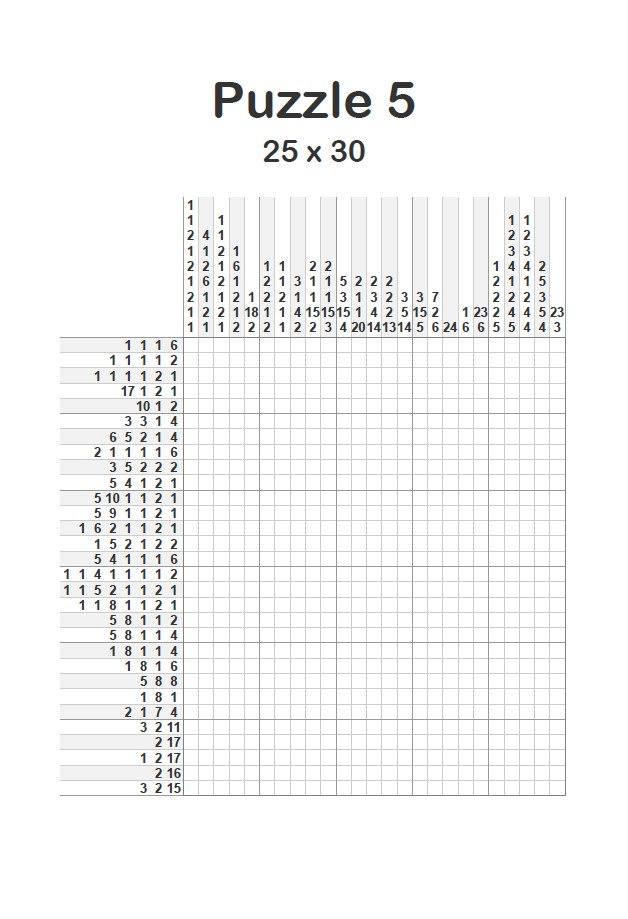 52 Printable PDF Nonograms Hanjie Puzzles for Adults Volume 2 ...