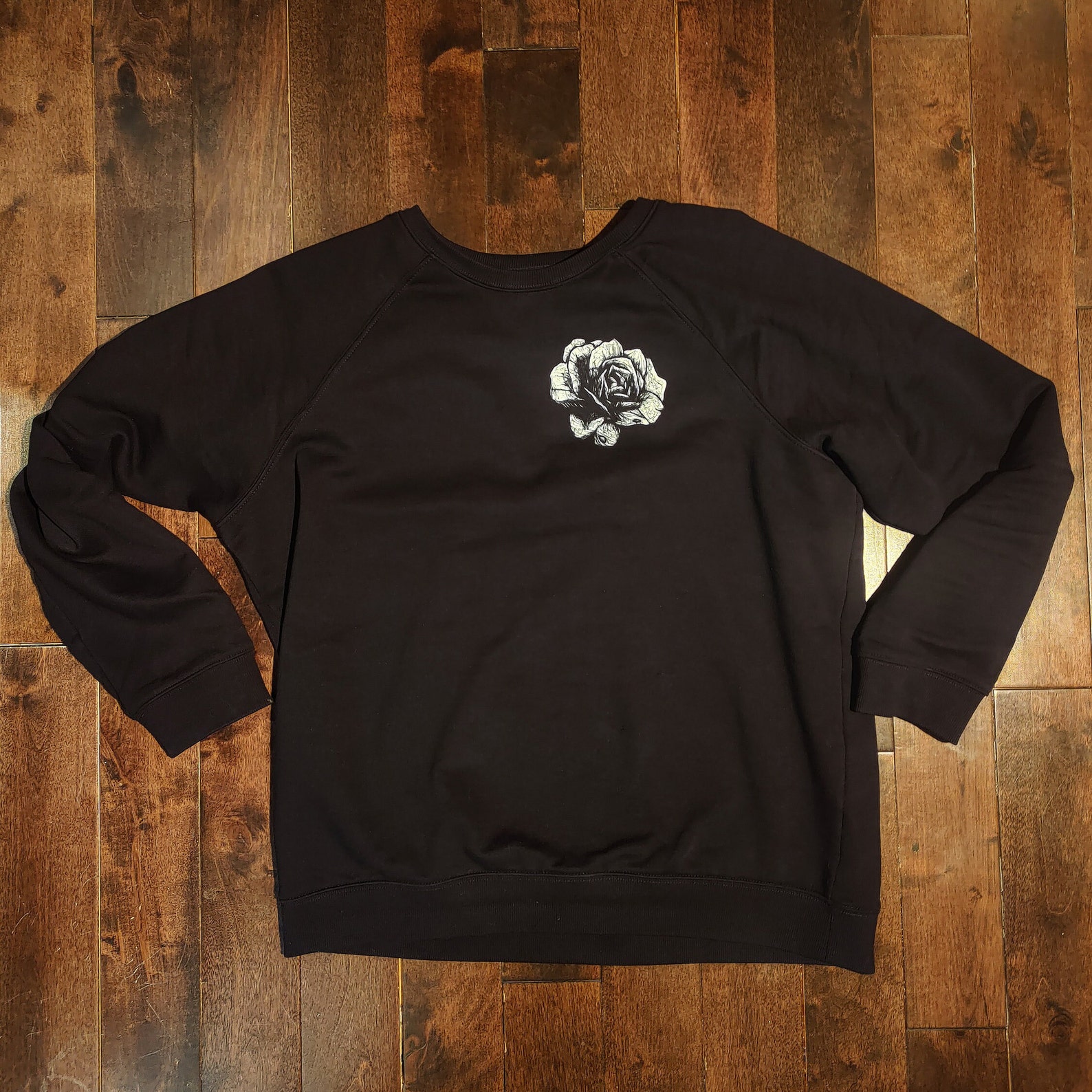 Gothic Rose Sketch Unisex Sweatshirt Inked Rose Art Crewneck, Floral ...