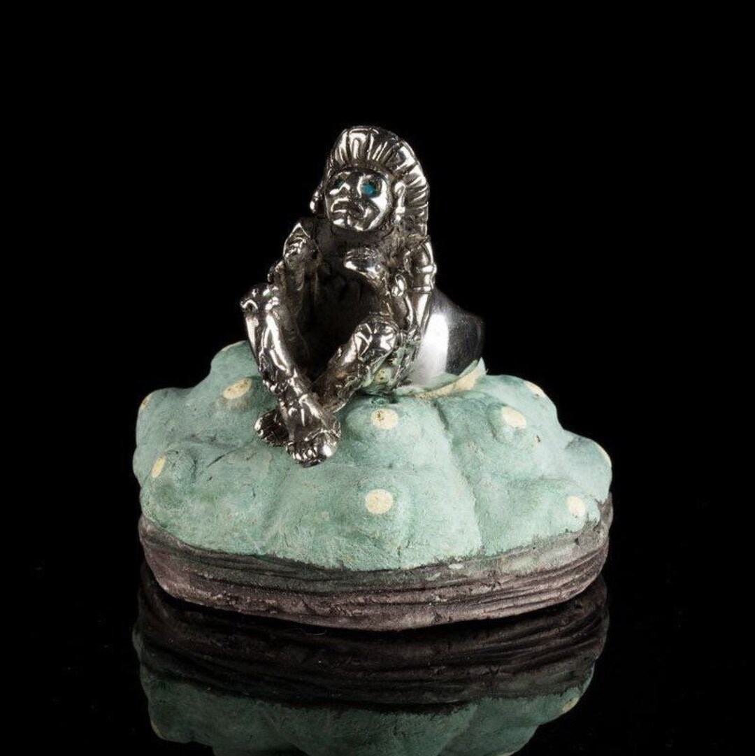 Ring of Xochipilli, Aztec God of Flowers, 925 Sterling Silver, Handmade ...