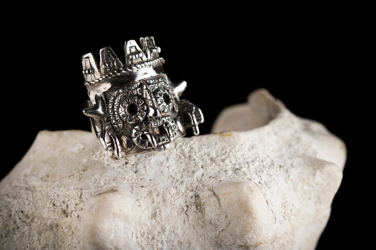 Ring of Tlaloc, Aztec God of Rain, 925 Sterling Silver Ring, Handmade ...