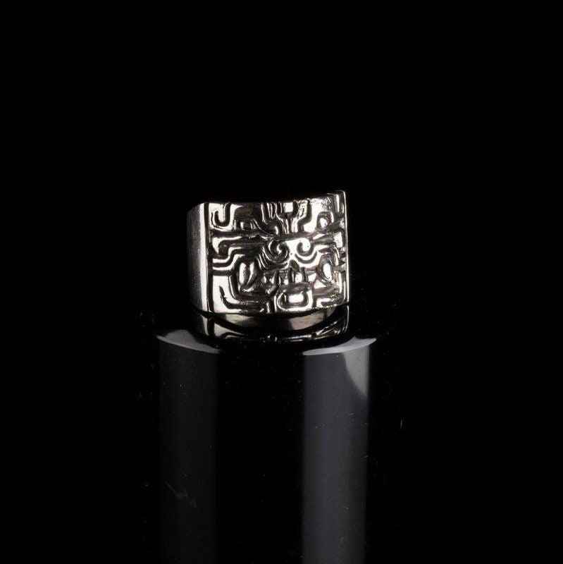Ring of Tlaloc, Aztec God of Rain, 925 Sterling Silver Ring, Handmade ...