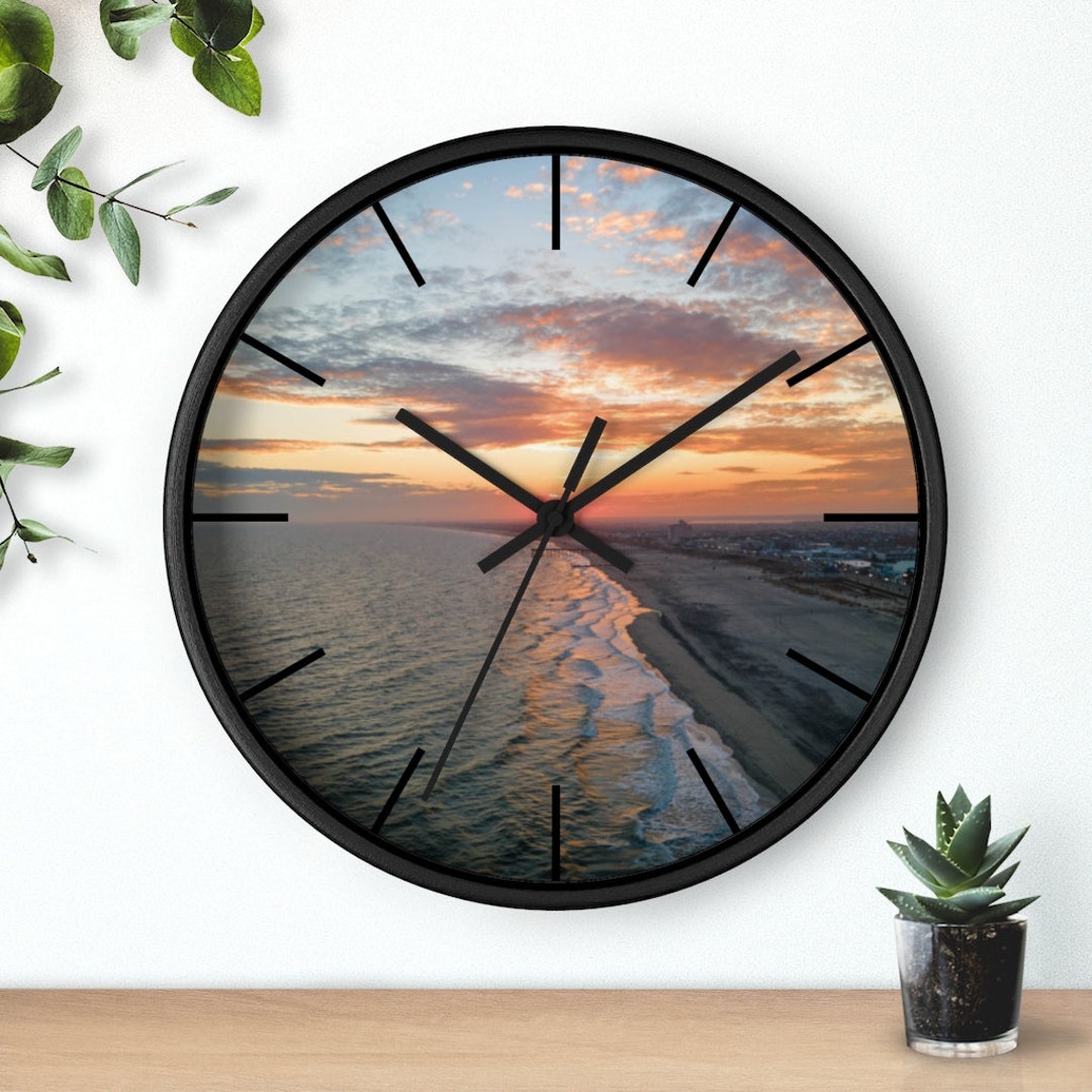 Ocean Sunset Wall Clock // Beautiful Ocean Sunset View // Perfect for ...