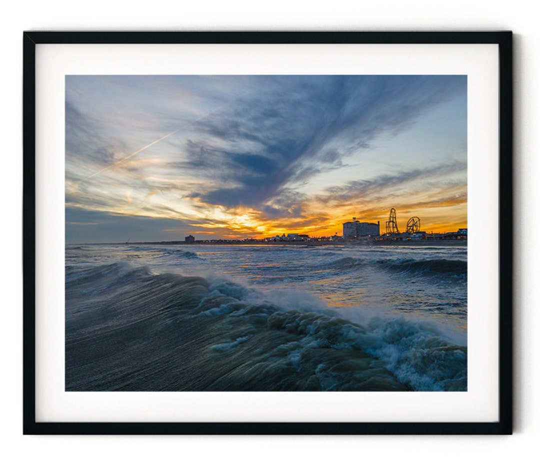 OCNJ Ocean Sunset // Custom Matte Print // Beautiful Aerial Photography ...