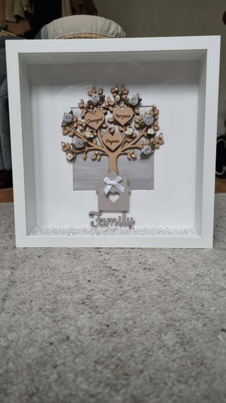 Mother's Day Family Tree Box Frame Personalised Gift - Etsy