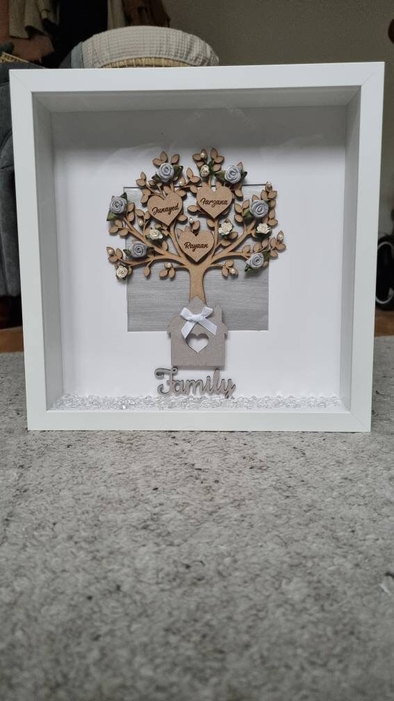 Mother's Day Family Tree Box Frame Personalised Gift - Etsy