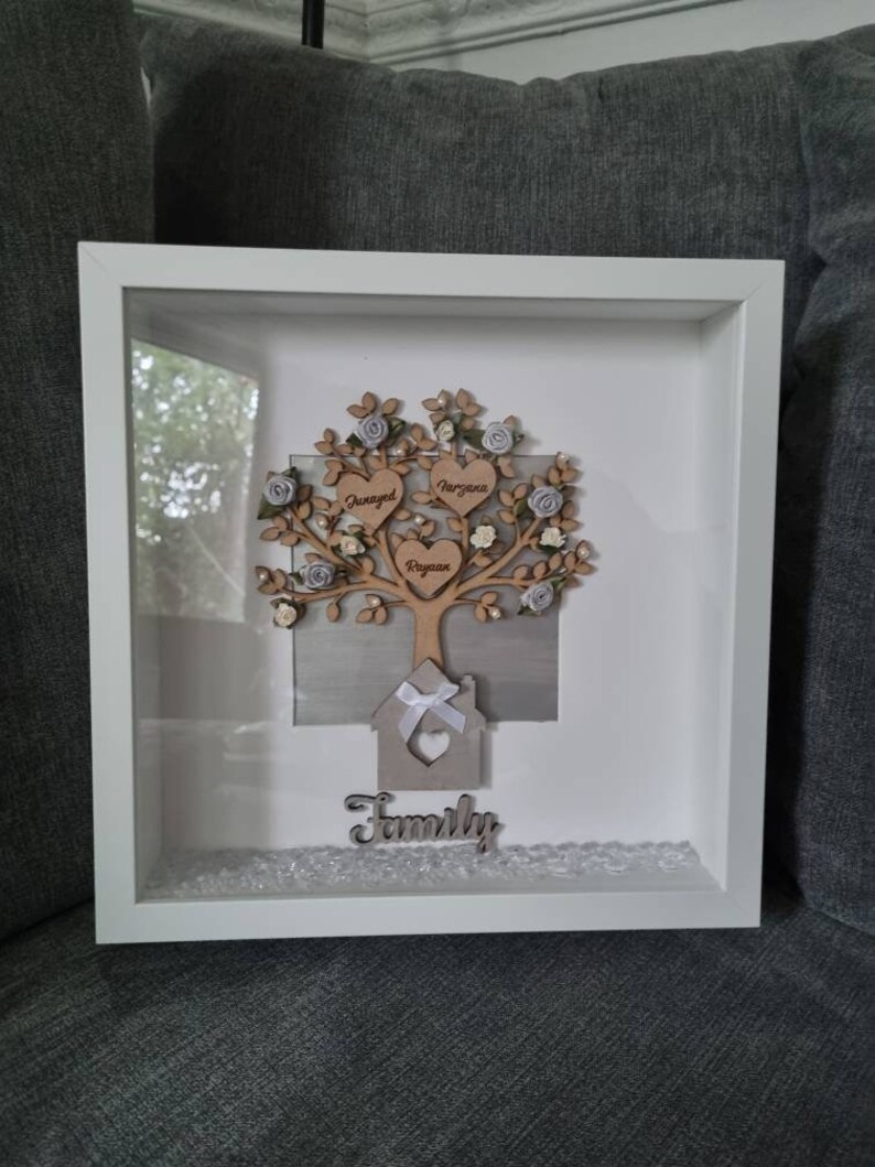 Mother's Day Family Tree Box Frame Personalised Gift - Etsy
