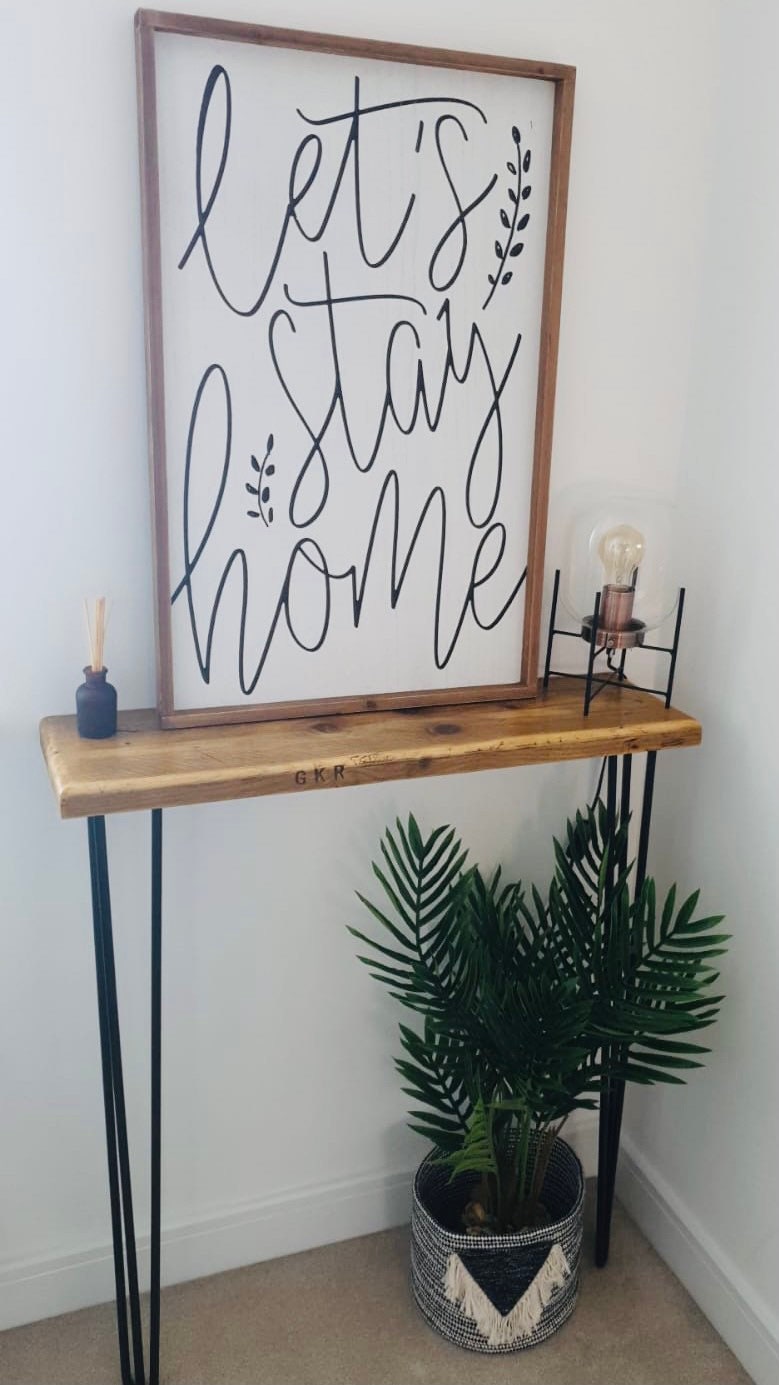 Reclaimed Scaffold Board Console Table With Hairpin Legs - Etsy UK