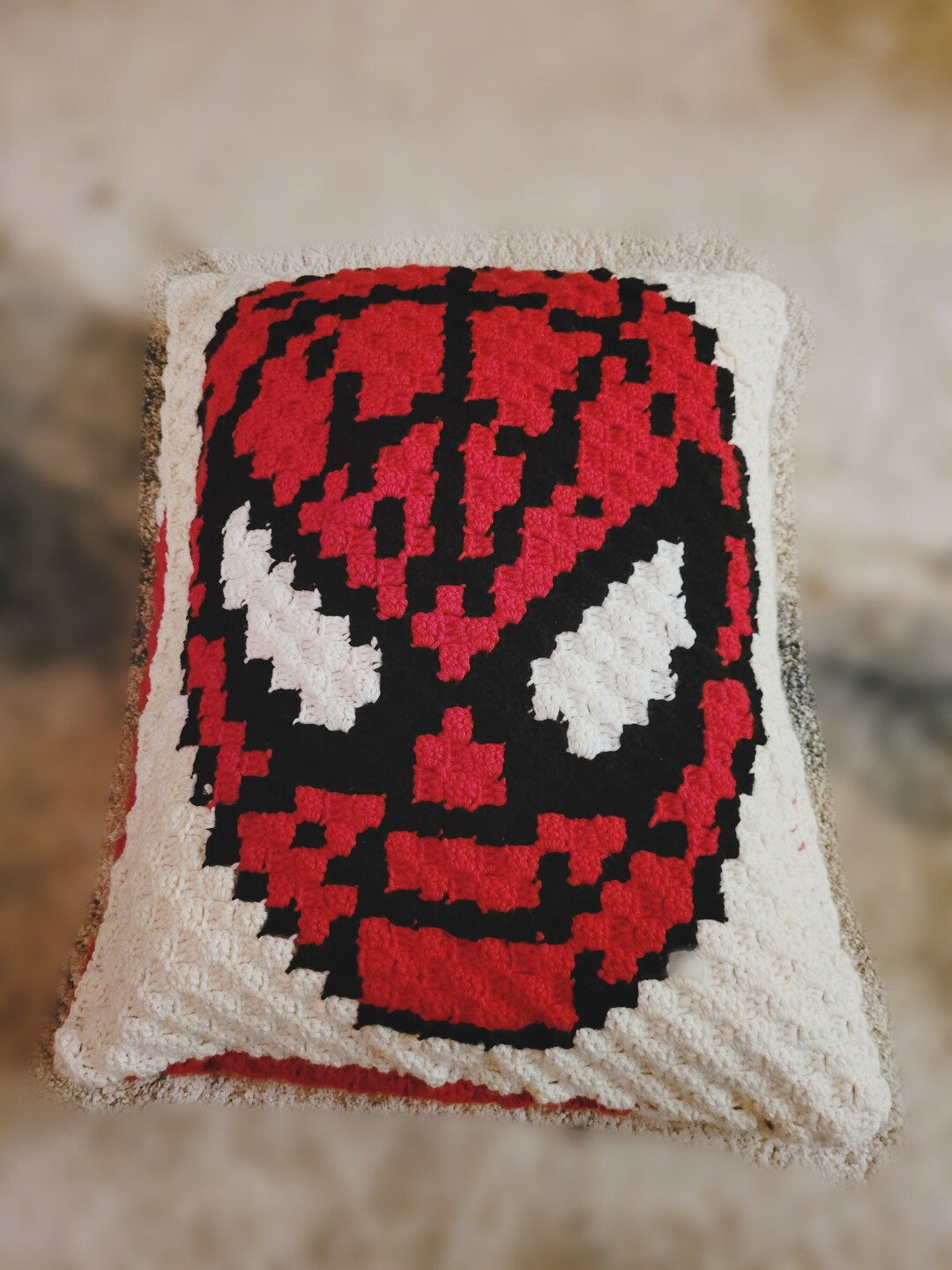 Handmade Knitted Spider-man Pillow - Etsy