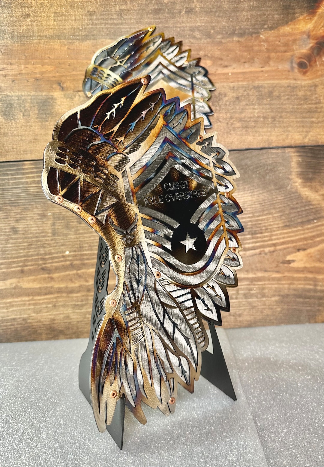 12" Chief Master Sergeant Headdress With Metal Rank Stand - Etsy