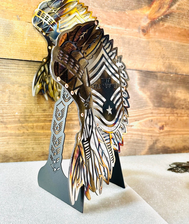 12" Chief Master Sergeant Headdress With Metal Rank Stand - Etsy