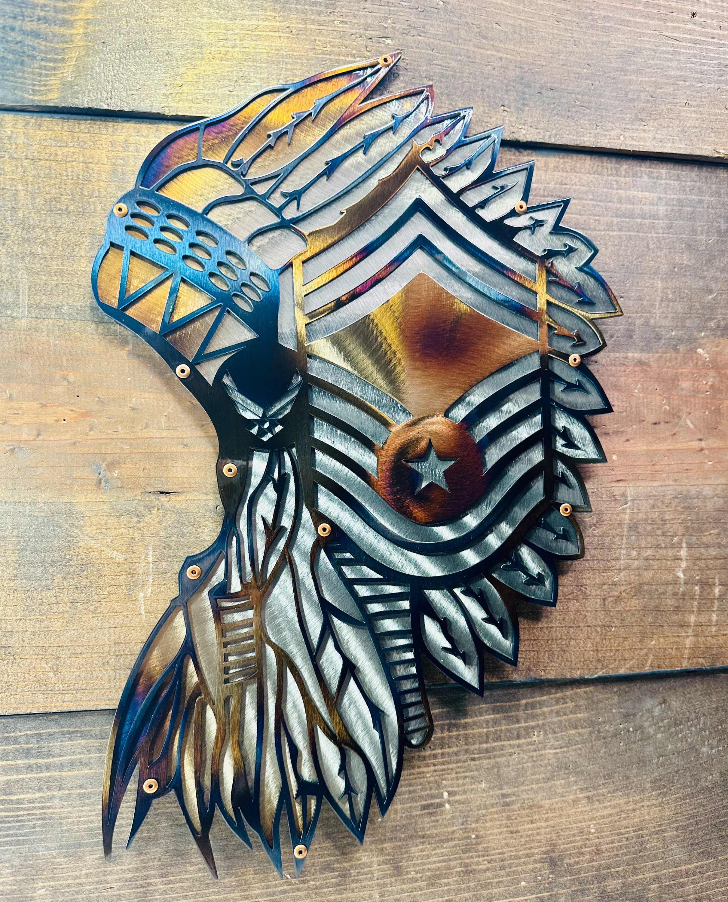 12" Chief Master Sergeant Headdress With Metal Rank Stand - Etsy
