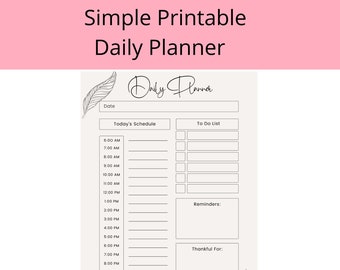 Daily Simple Planner Printable Downloadable - Etsy
