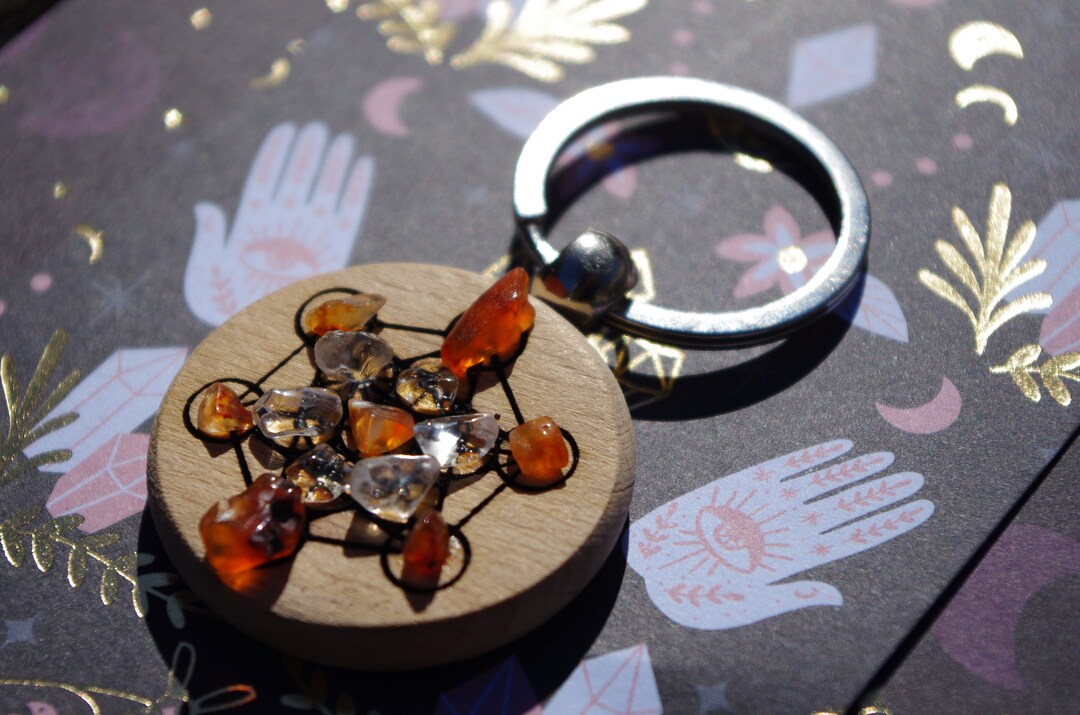 Crystal Grid Wooden Keychains Manifestation Tool and Accessory - Etsy