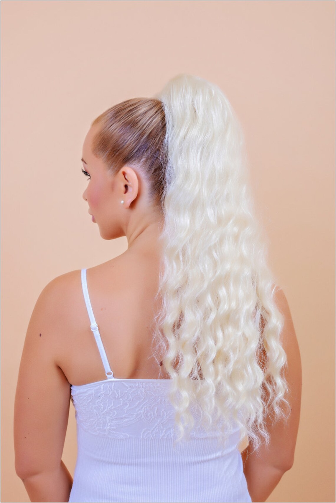 Synthetic Ponytail Bundle Bouncy Curly & Kinky Curly Hair With Two ...