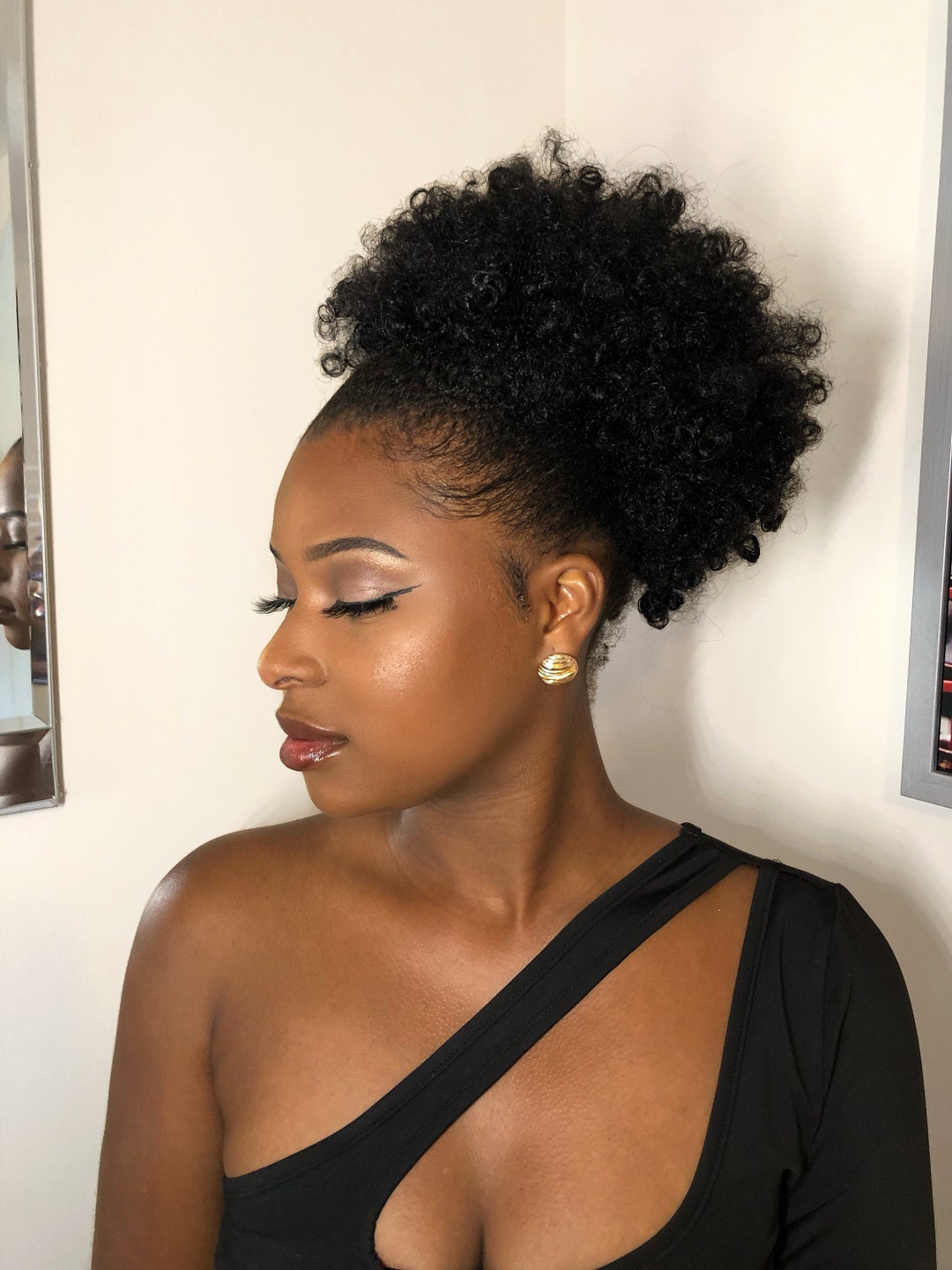 Synthetic Hairbun Afro Kinky Curly Drawstring Short 10 Inch Hairpiece ...