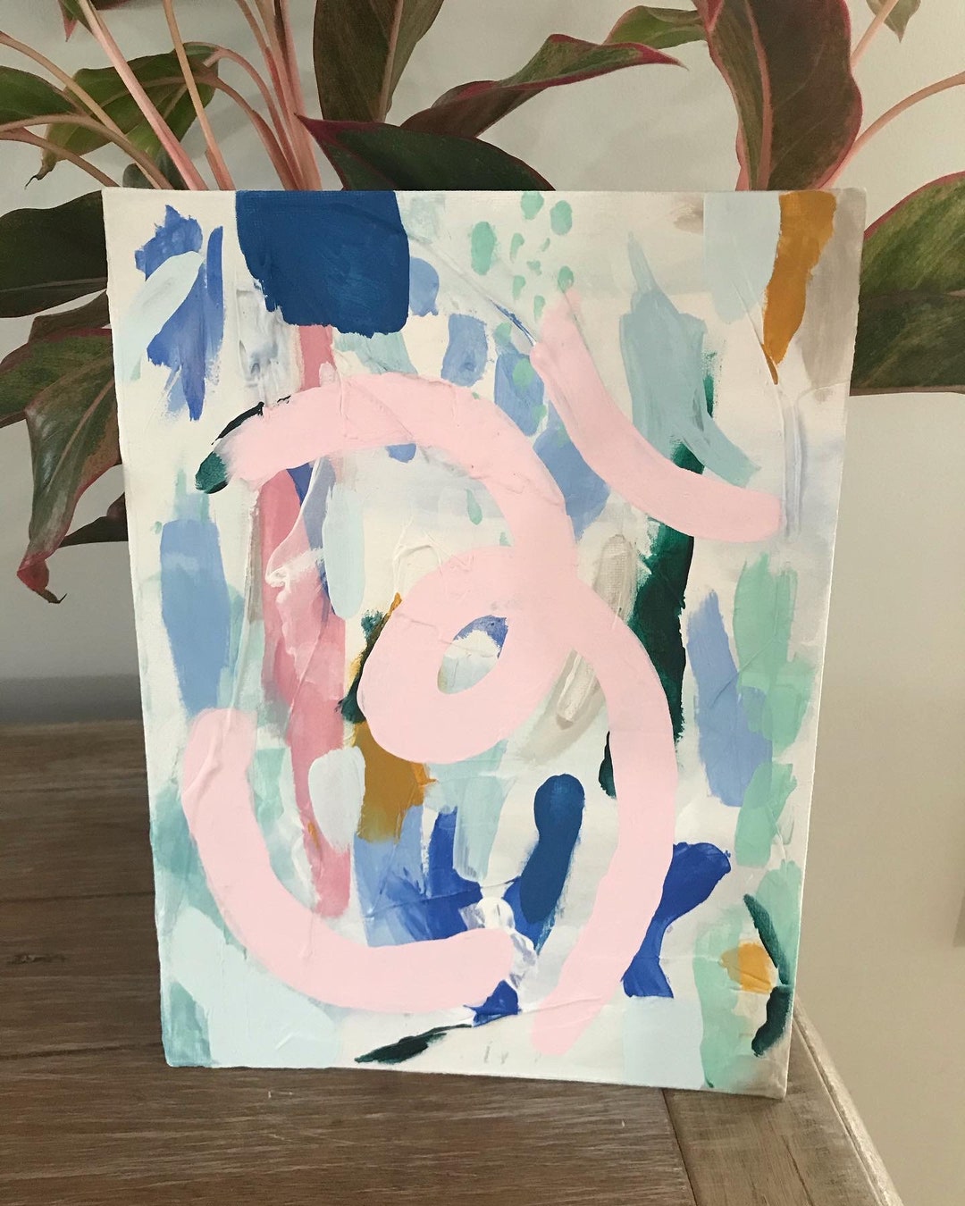 Curly Line Abstract Painting - Etsy